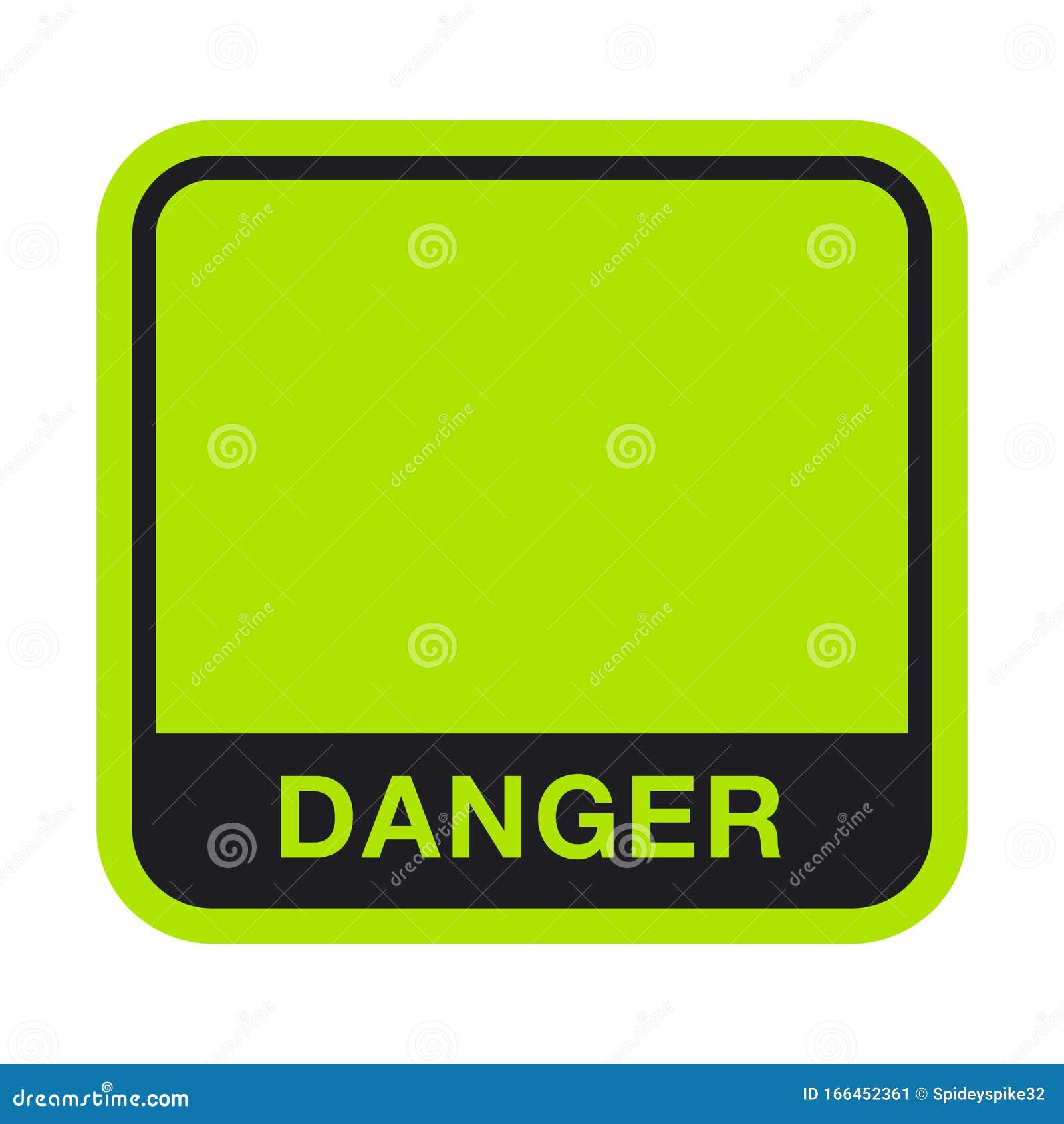 Black Green Danger Box. Vector Illustration Stock Illustration ...
