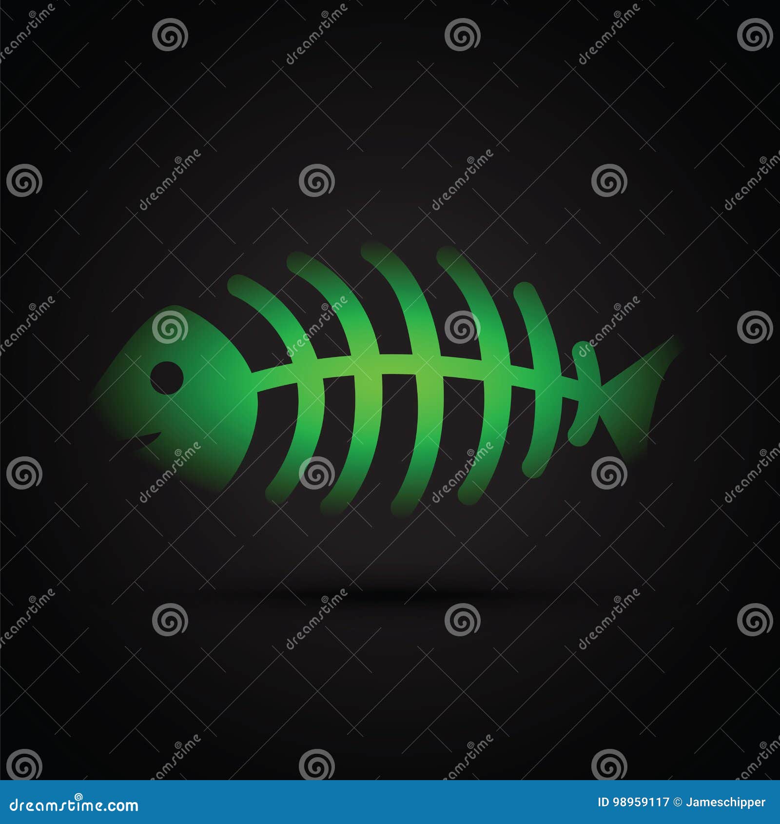 Black and green dead fish stock vector. Illustration of sign - 98959117