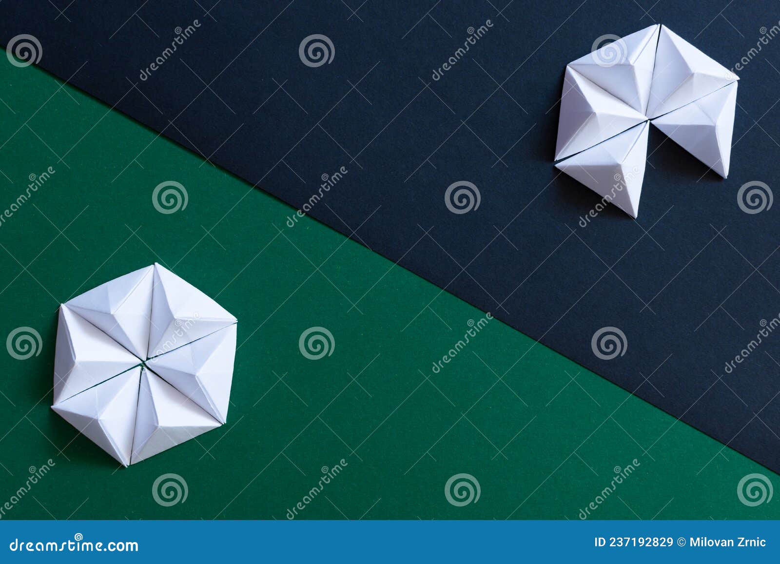 Black and Green Geometric Origami Divided Background. Complete Vs ...