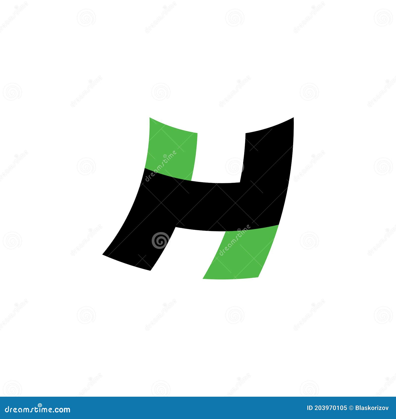 Black Green H Logotype Letter Symbol Design Element Stock Vector ...