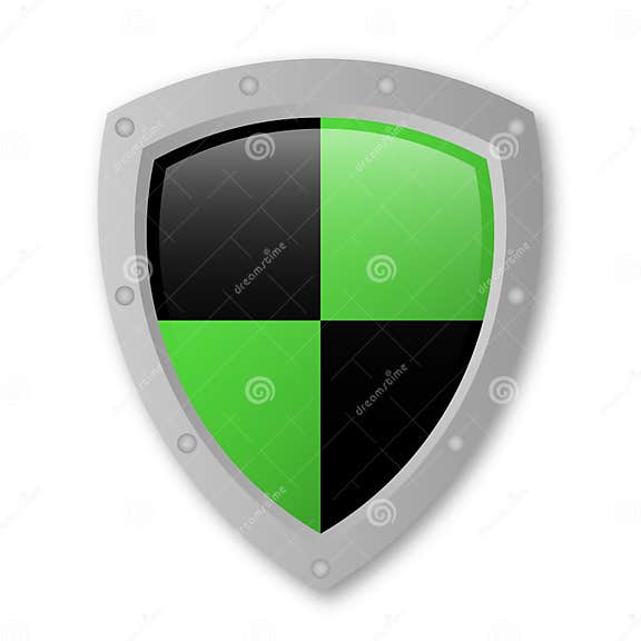 Black and Green Protection Shield, Vector Illustration Stock Vector ...