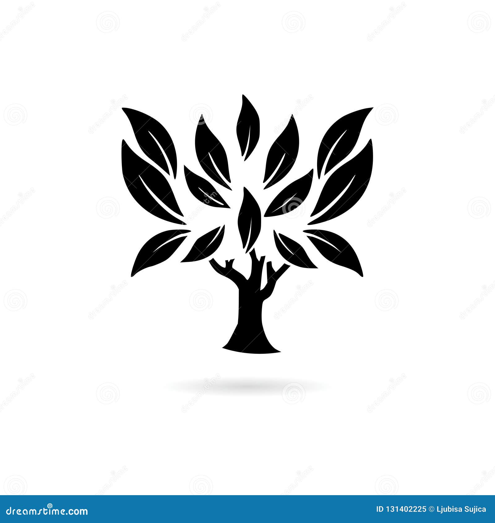 Black Green Tree Logo Design Icon or Logo Stock Illustration ...