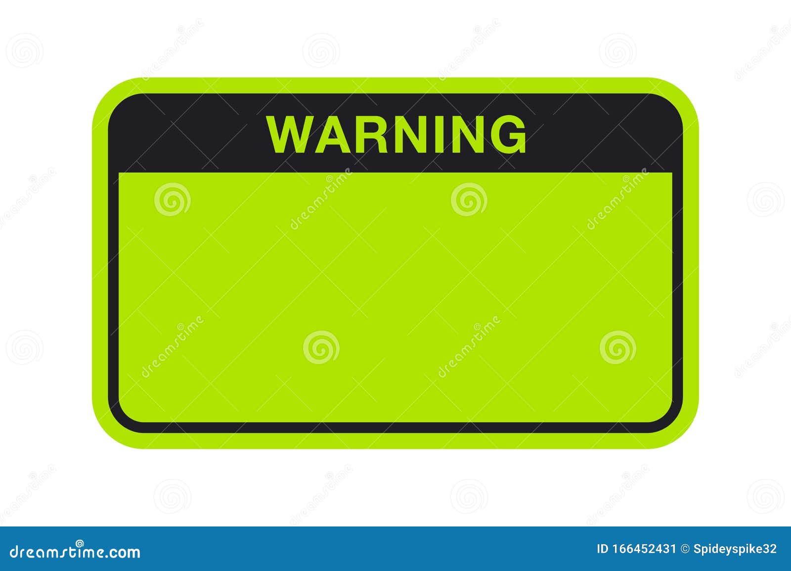 Black Green Warning Horizontal Sign. Vector Illustration Stock ...