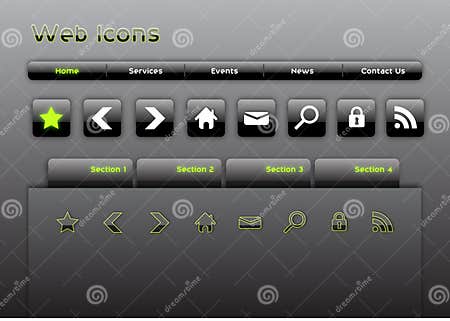 Black and Green Web Icon stock vector. Illustration of design - 17230082