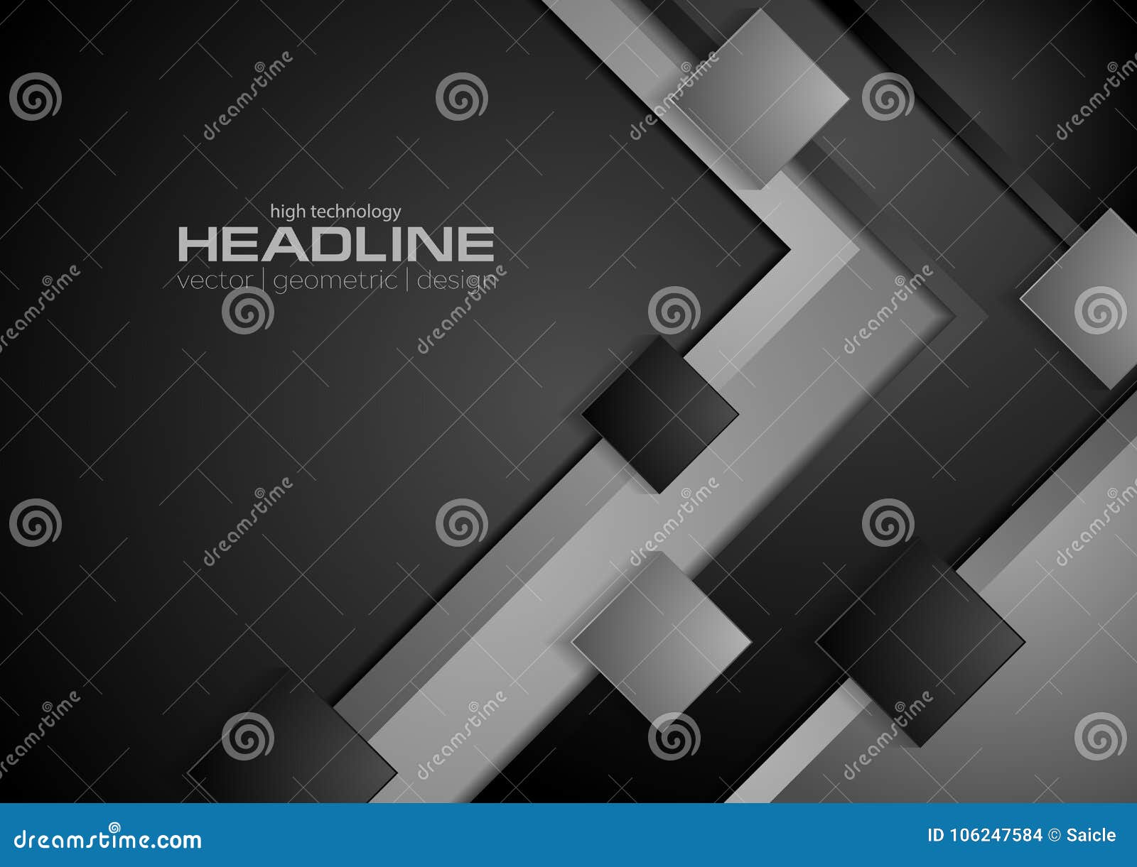 Black and Grey Abstract Technology Background Stock Vector ...