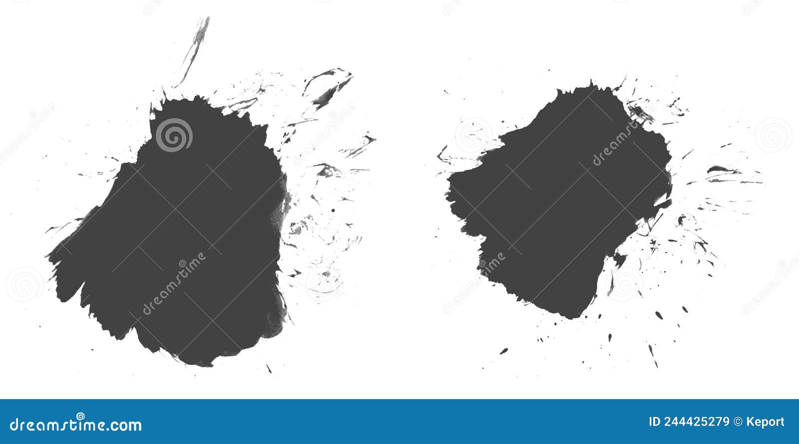 Grey Drops Of Paint And Stains, Ink Blots. Vector Ink Texture ...