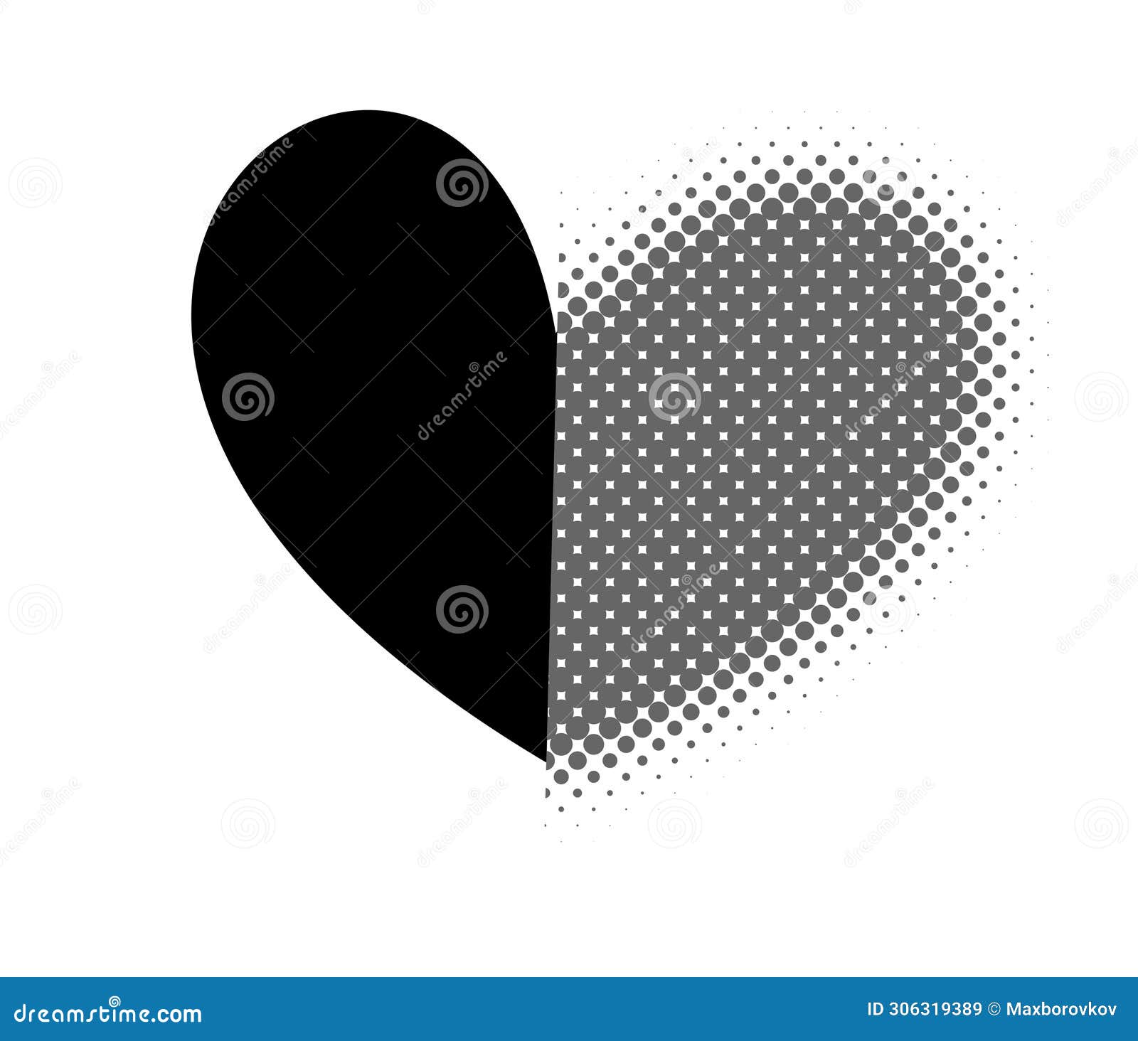 Halftone Heart-shaped Dots Rainbow Color Vector Illustration ...