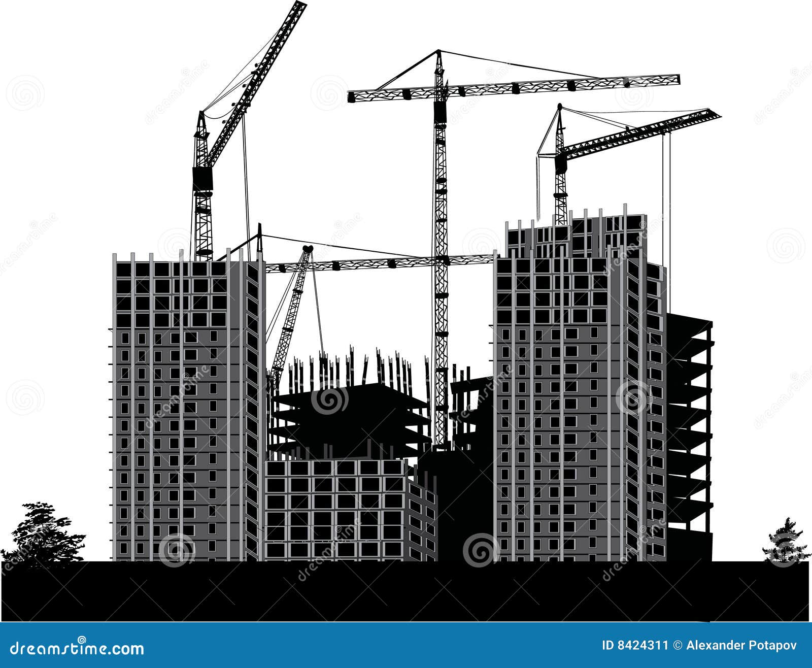 Black and Grey House Building Stock Illustration - Illustration of ...