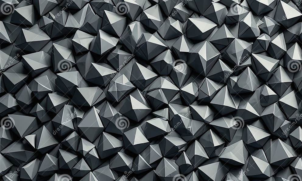 A Black and Grey Image of Many Triangles. Stock Illustration ...