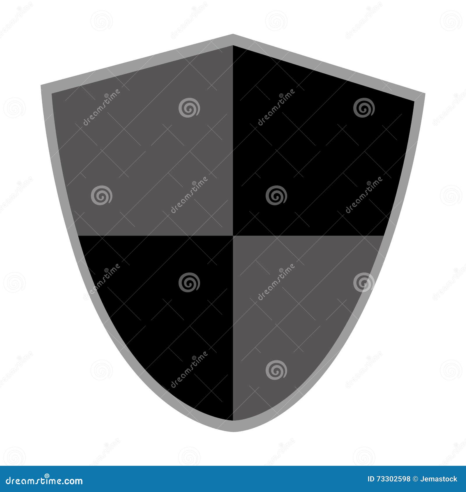Black and grey shield stock illustration. Illustration of icon - 73302598