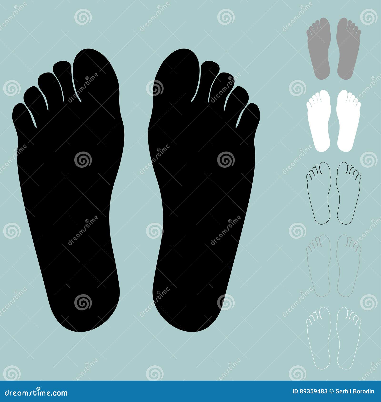 Black Grey White Foot or Sole Icon. Stock Vector - Illustration of foot ...
