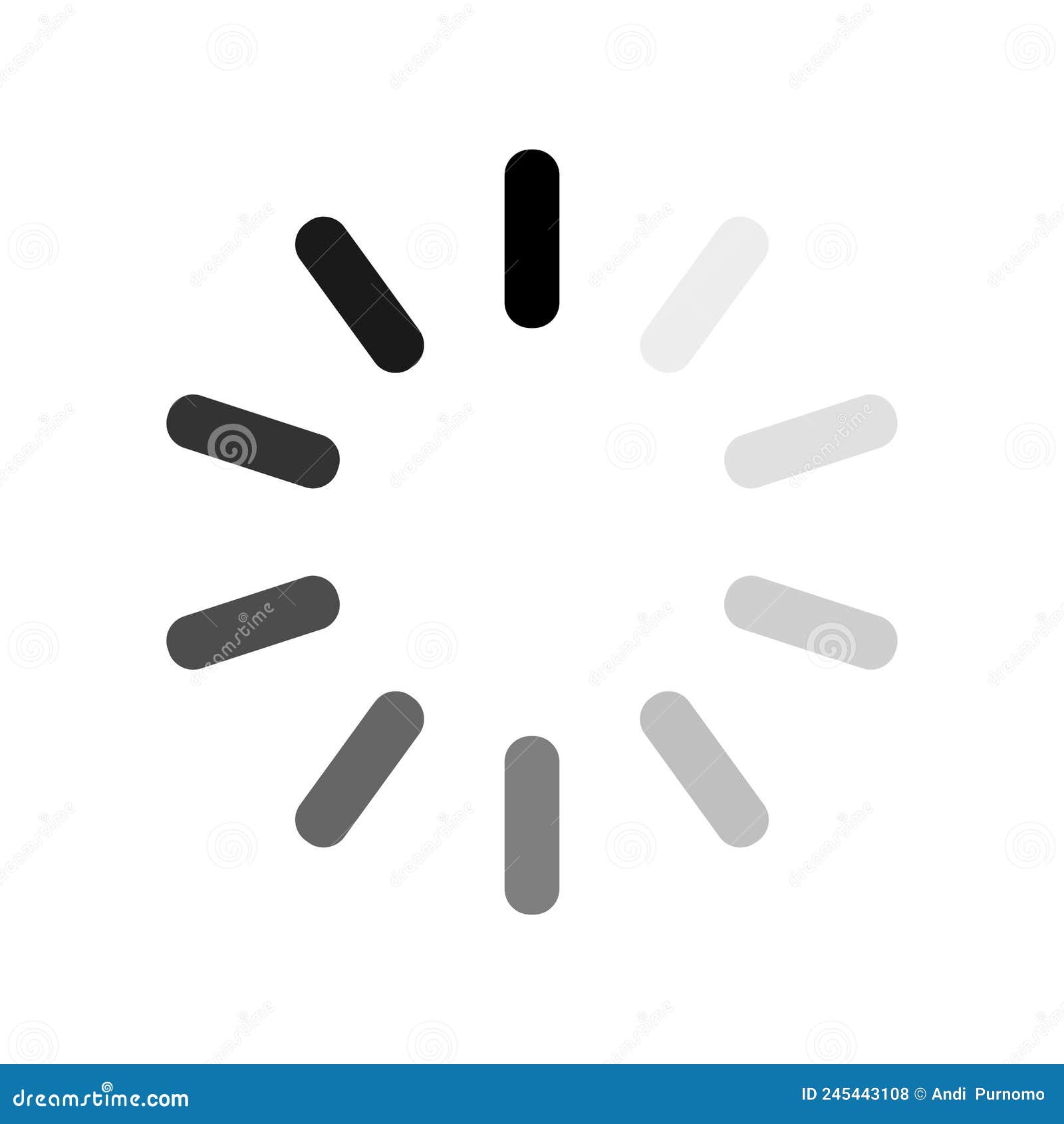 Black, Grey and White Loading Icon, Upload, Download Icon Stock Vector ...