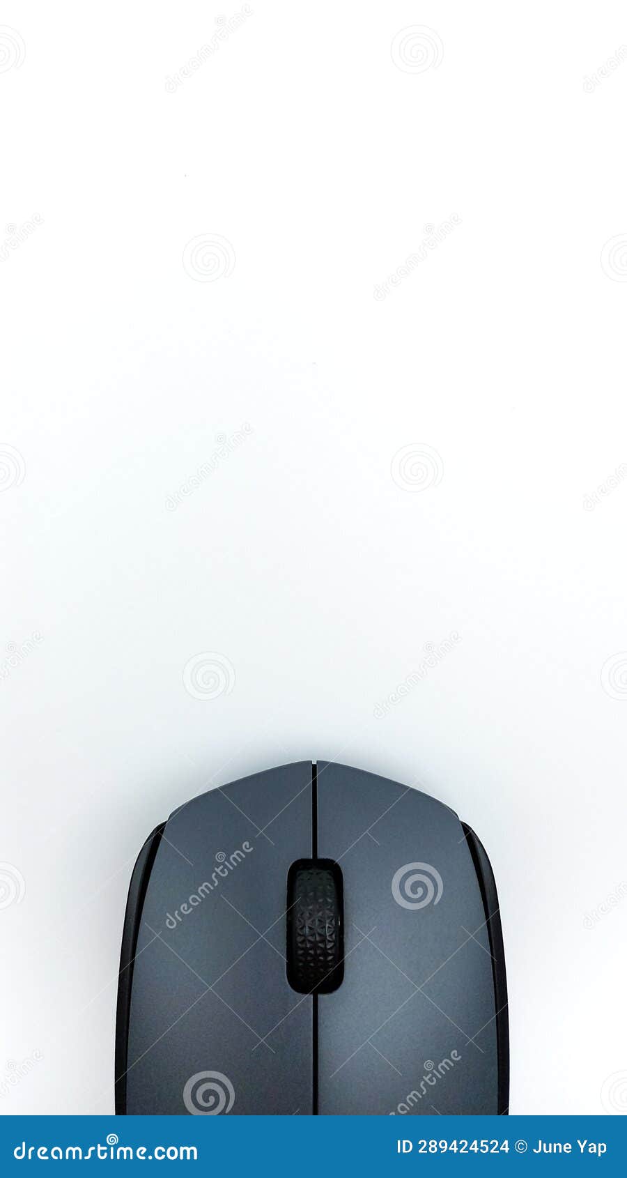 Black and Grey Wireless Computer Mouse Isolated on White Background ...