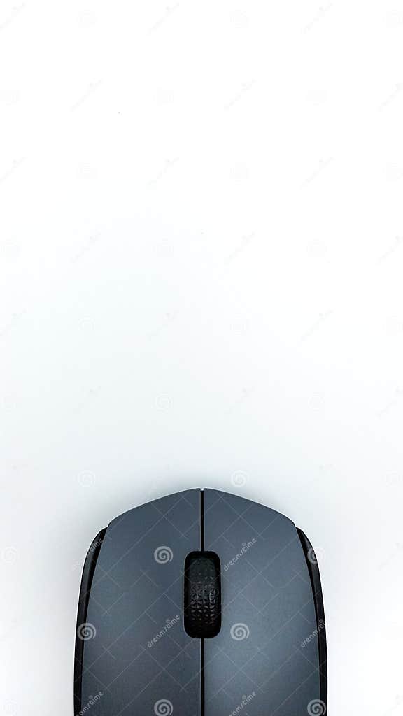 Black and Grey Wireless Computer Mouse Isolated on White Background ...