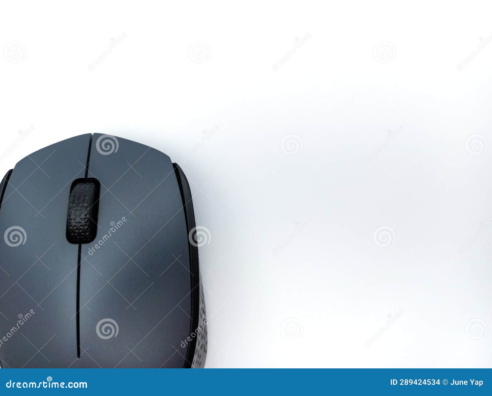 Black and Grey Wireless Computer Mouse Isolated on White Background ...