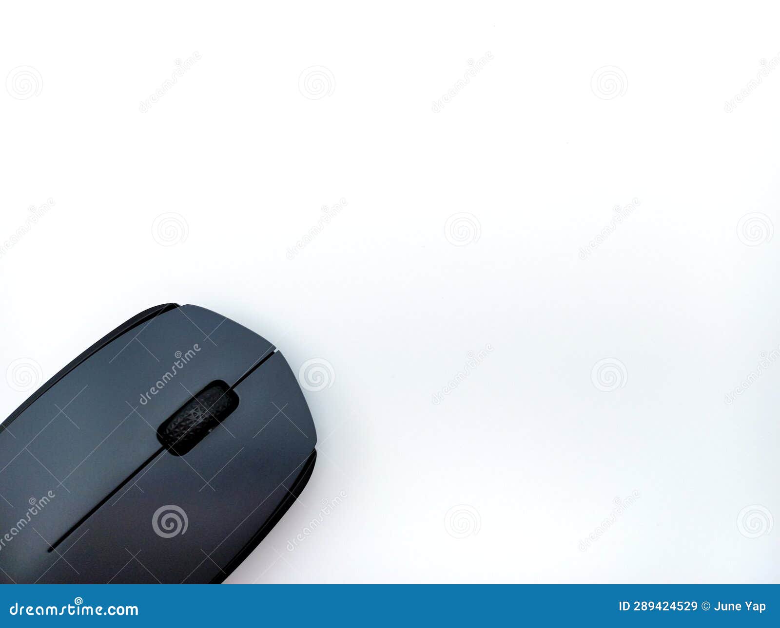 Black and Grey Wireless Computer Mouse Isolated on White Background ...