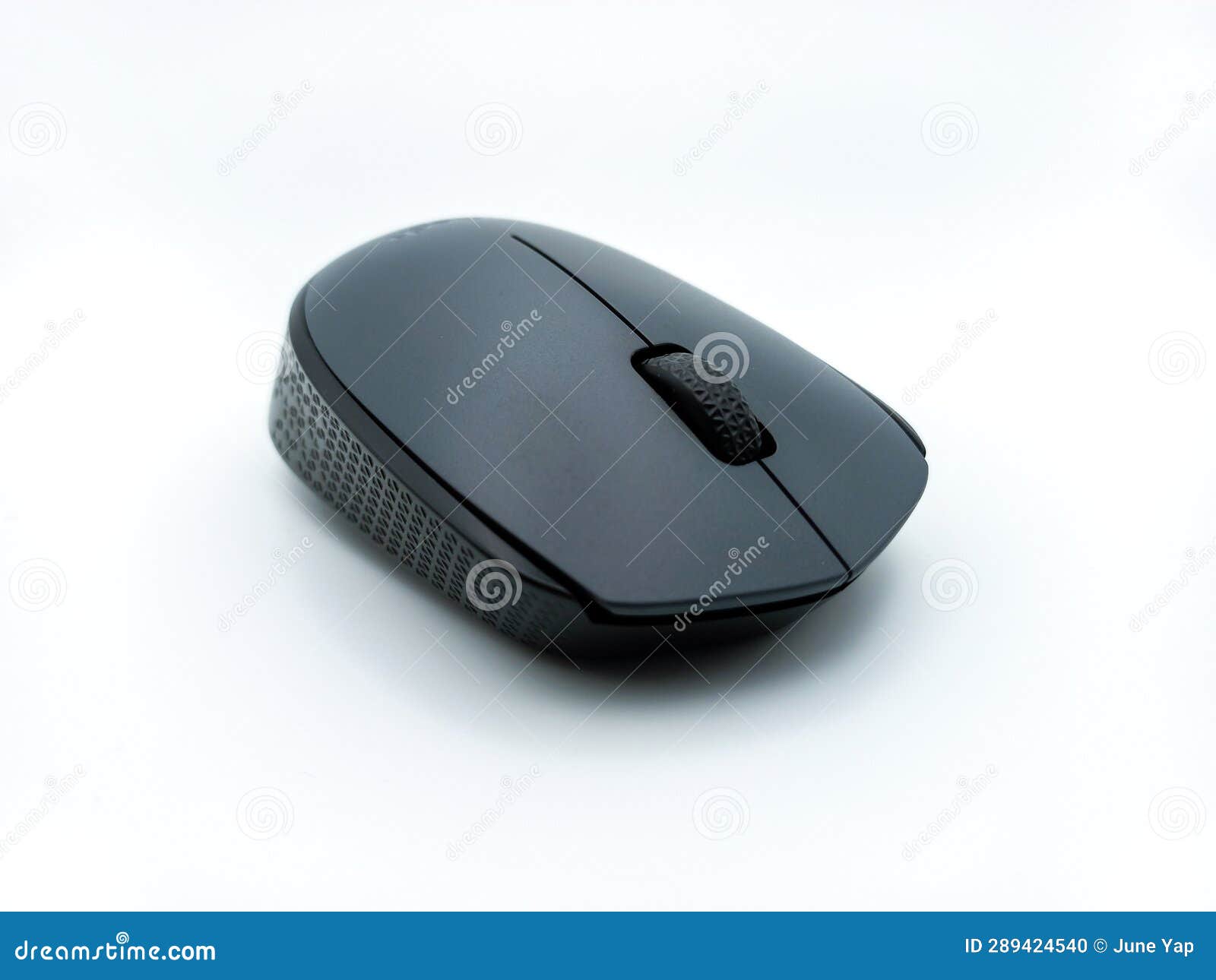Black and Grey Wireless Computer Mouse Isolated on White Background ...
