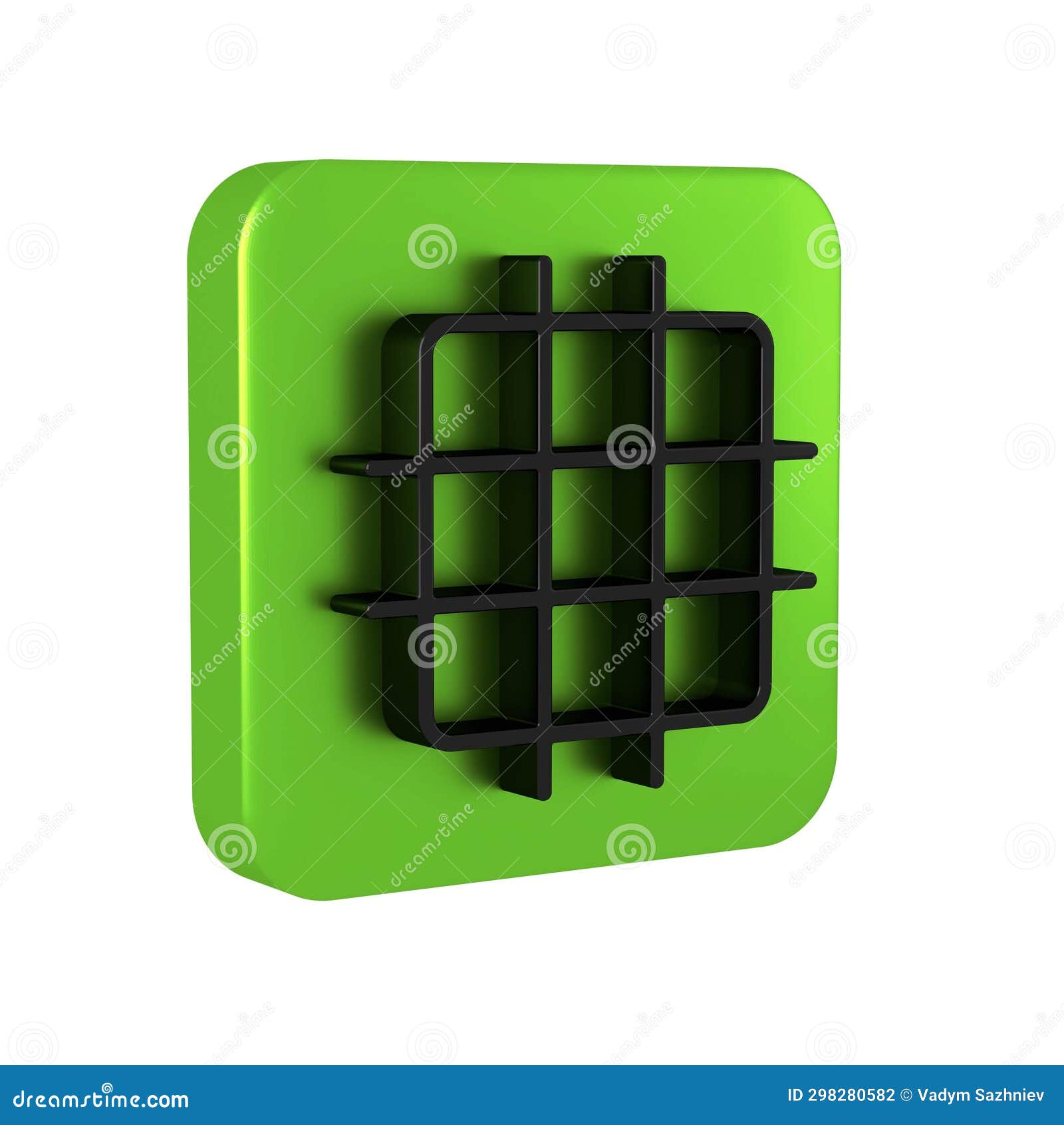 Black Grid Graph Paper Icon Isolated on Transparent Background. Green ...