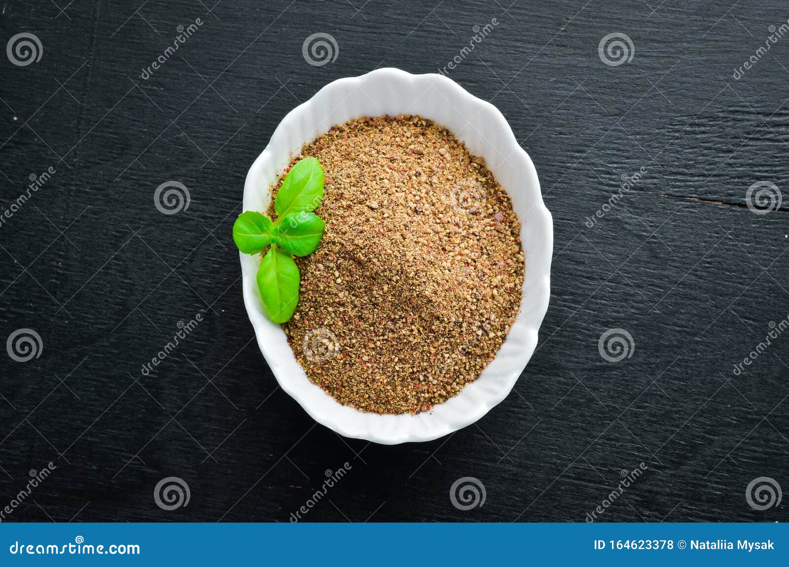 Black Ground Pepper. Spices Top View Stock Photo - Image of powder ...