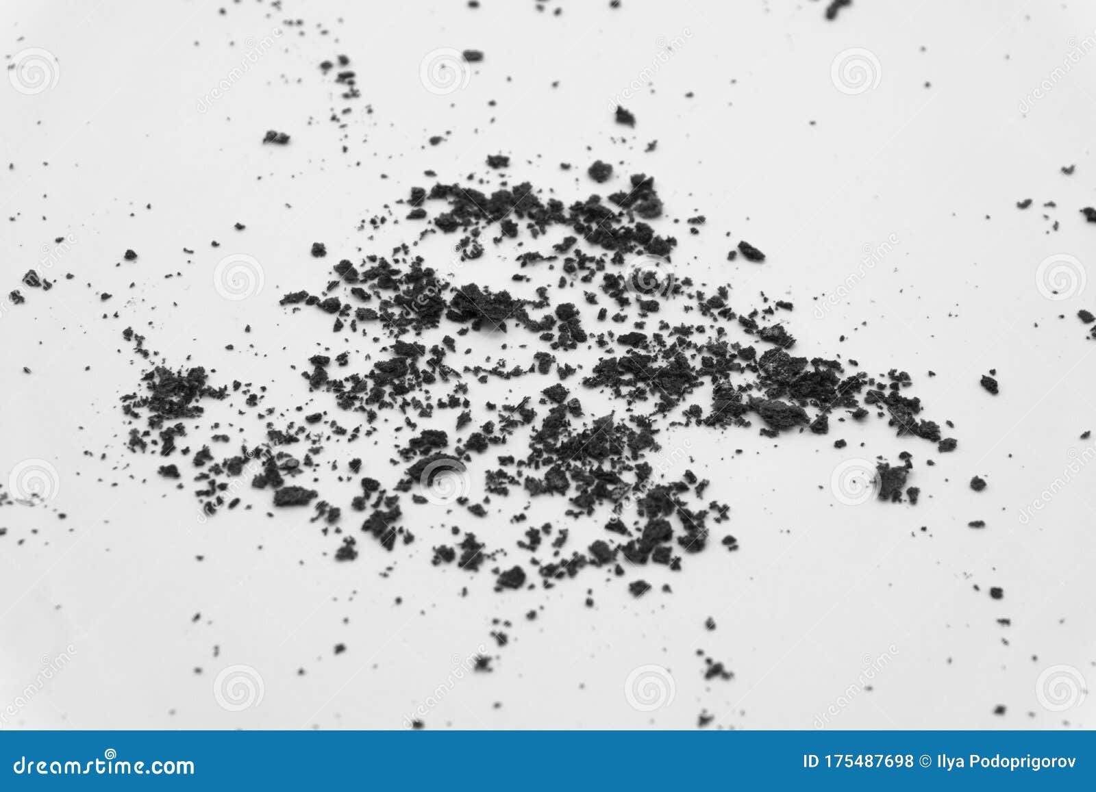 Black Ground Scattered on a White Background, Dirt and Dust on a White ...