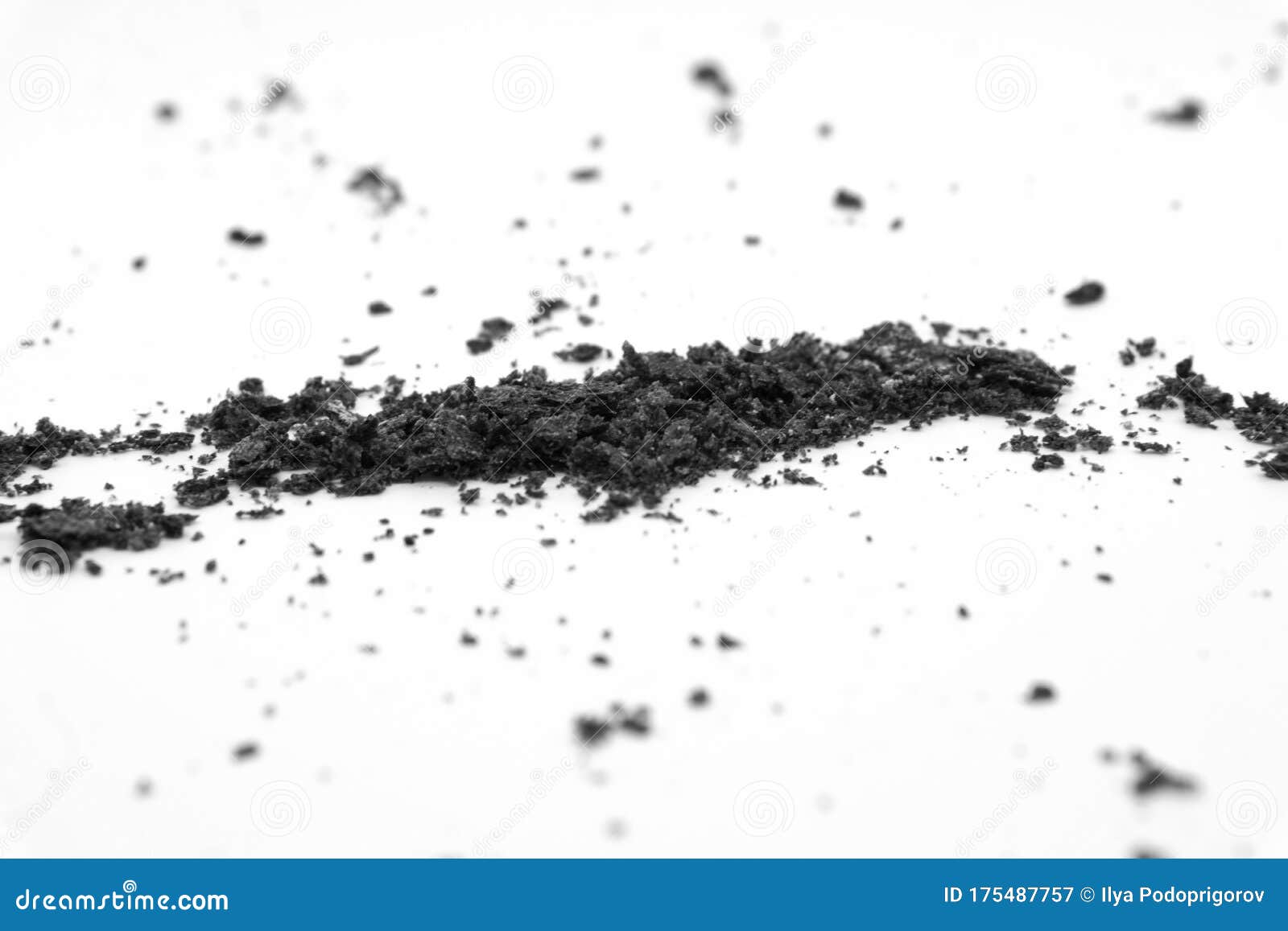 Black Ground Scattered on a White Background, Dirt and Dust on a White ...