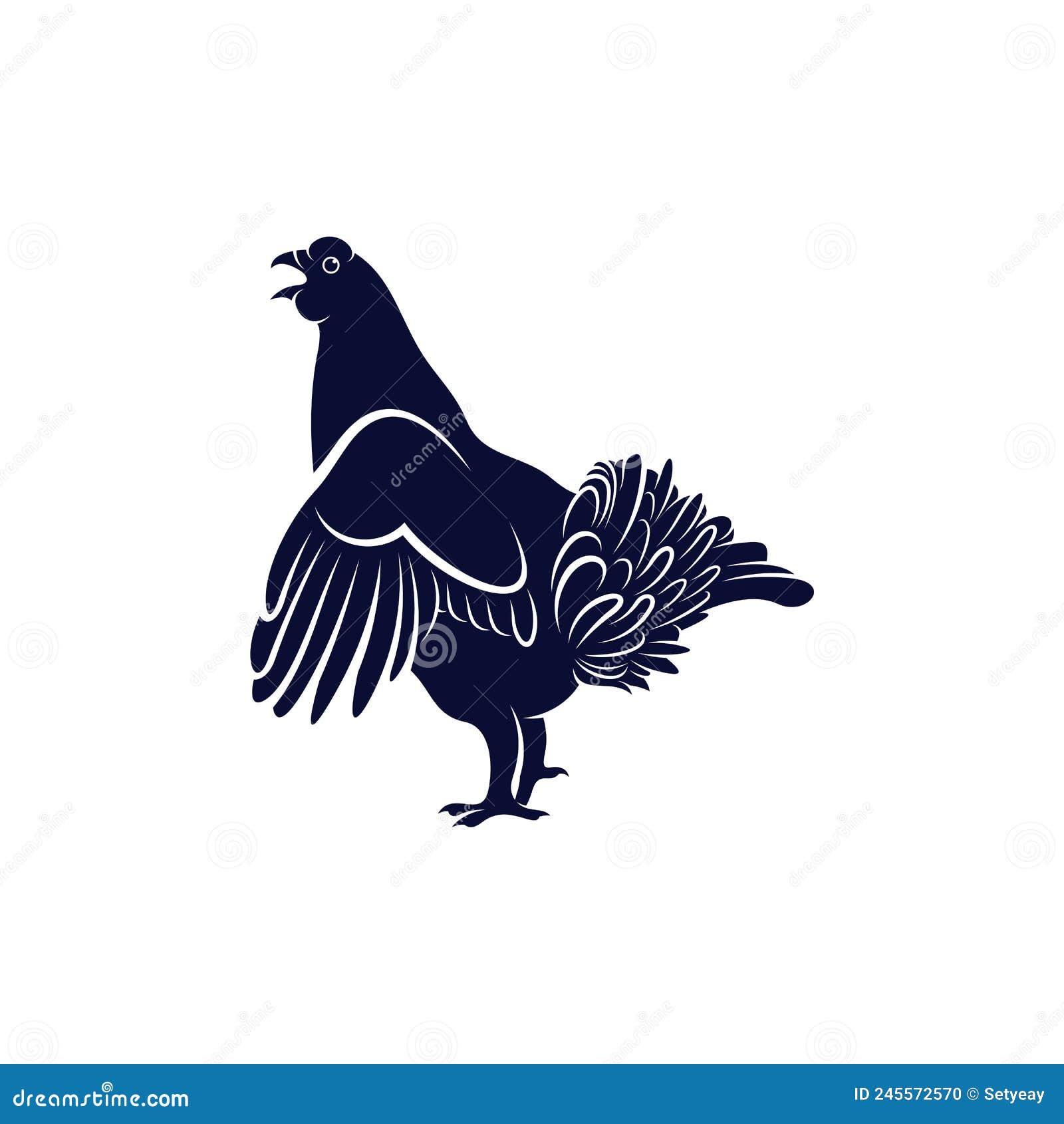 Black Grouse Design Vector Illustration, Creative Black Grouse Logo ...