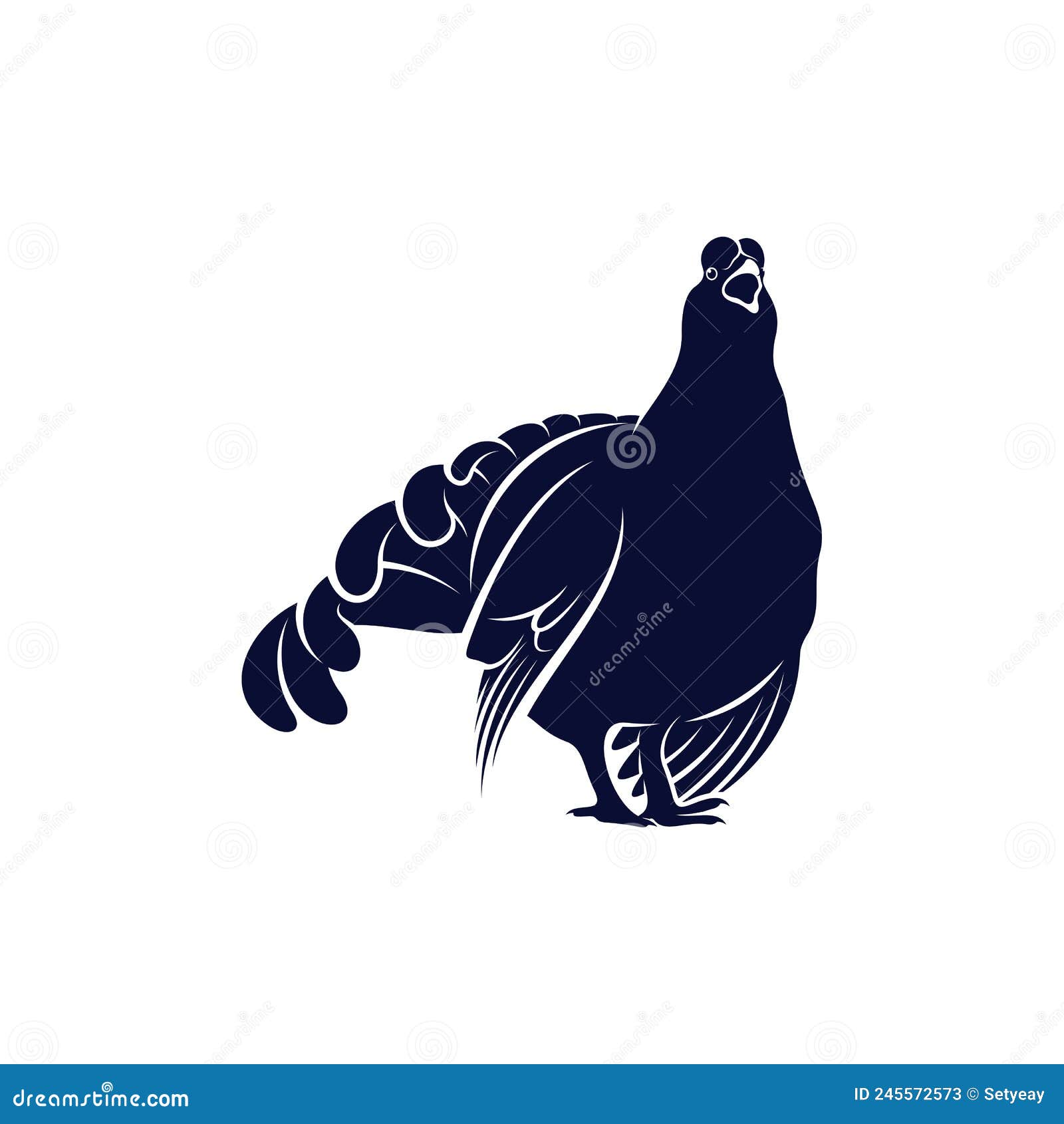 Black Grouse Design Vector Illustration, Creative Black Grouse Logo ...