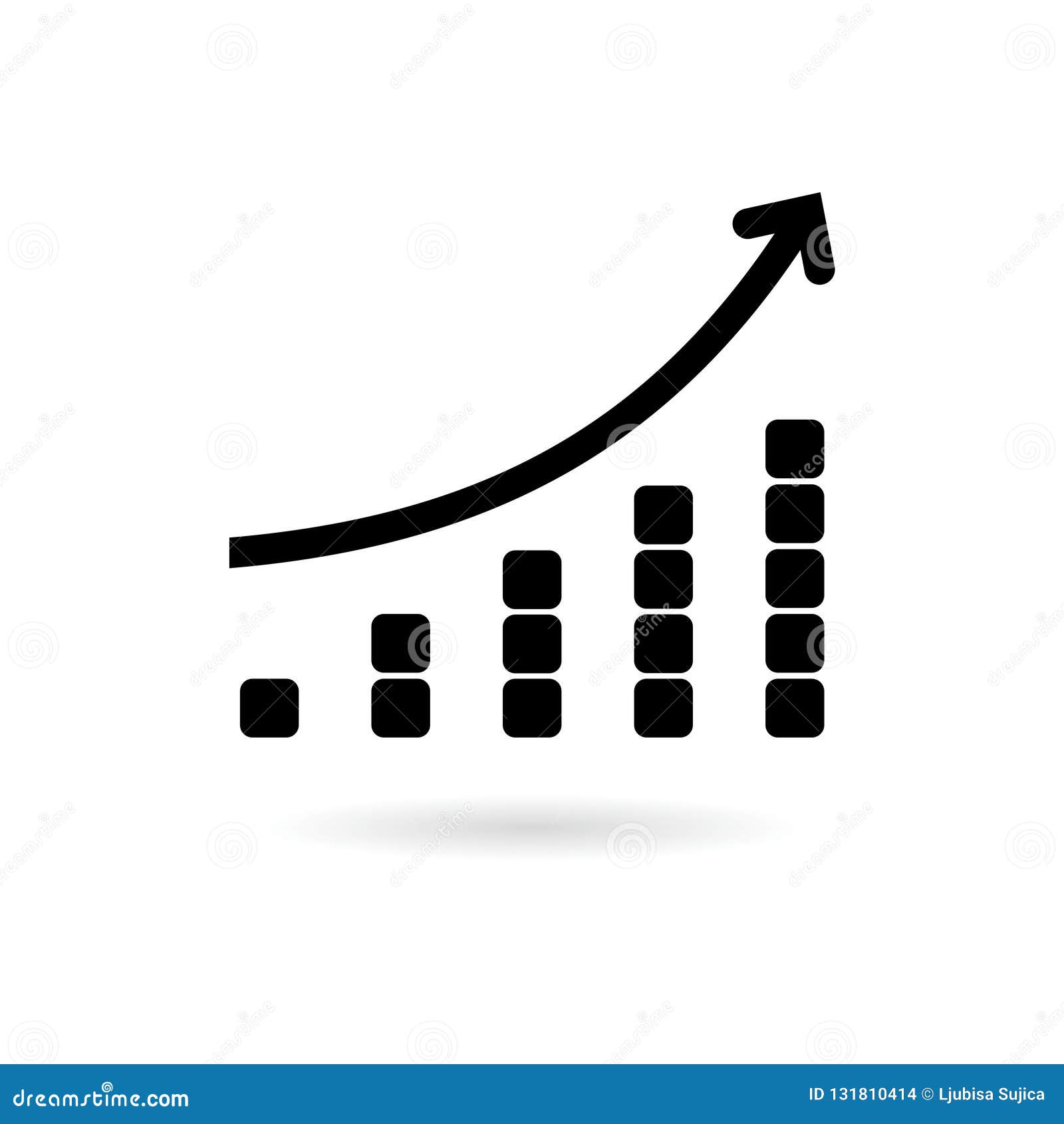 Black Growth Chart Icon or Logo Stock Vector - Illustration of icon ...
