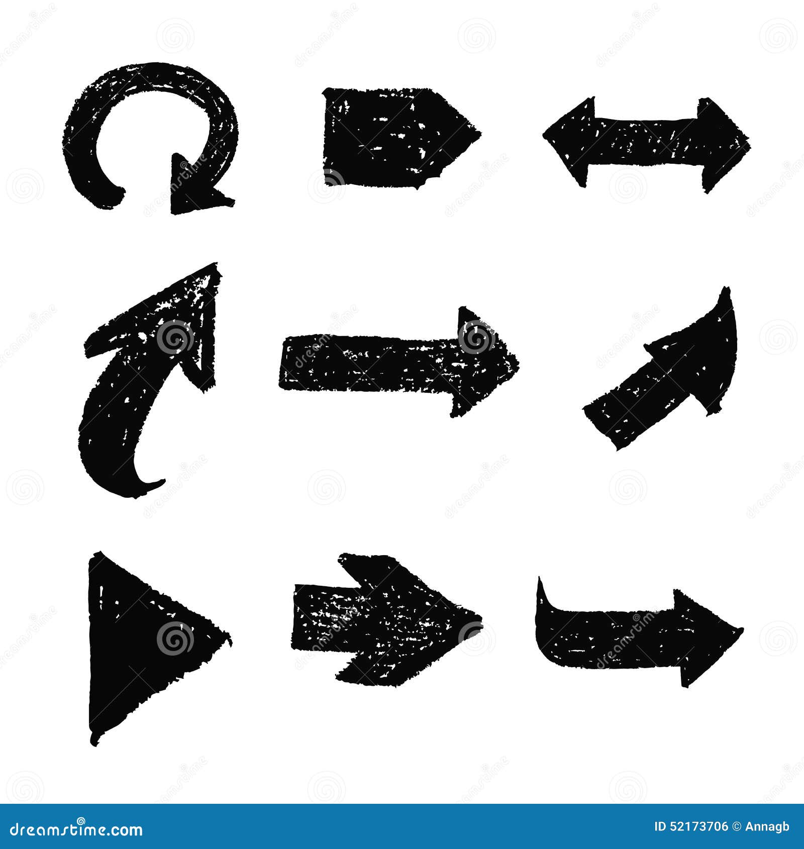 Black Grunge Arrow Set Vector Stock Vector - Illustration of sketch ...