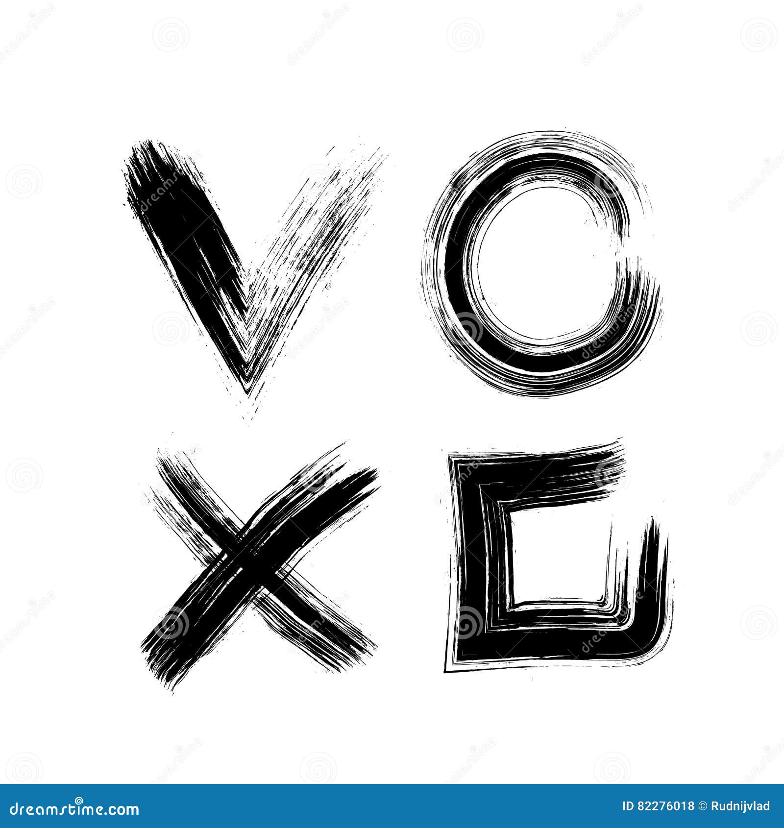 Set Of Grunge Check Marks On White Background Vector Illustration ...