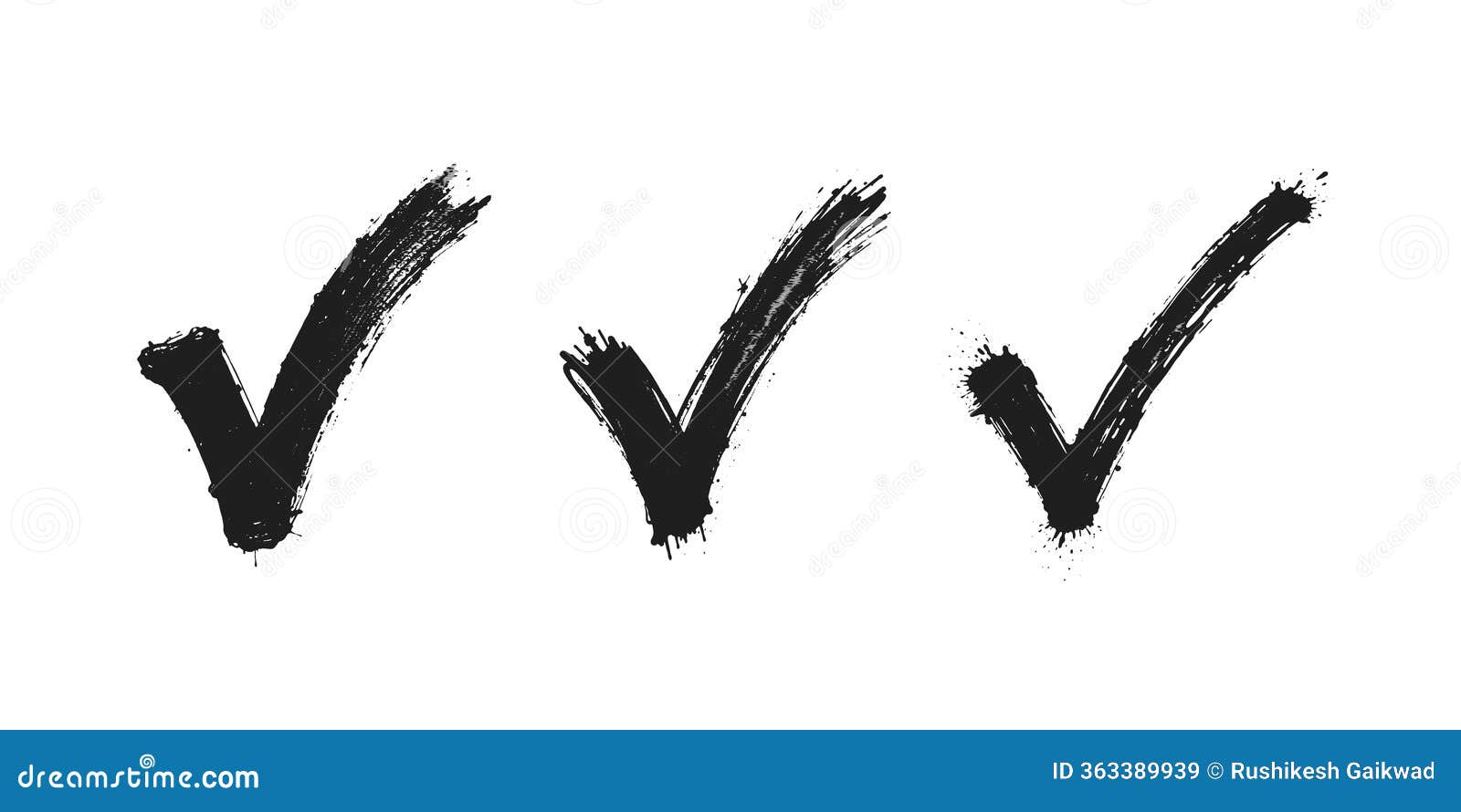 Set Of Grunge Check Marks On White Background Vector Illustration ...