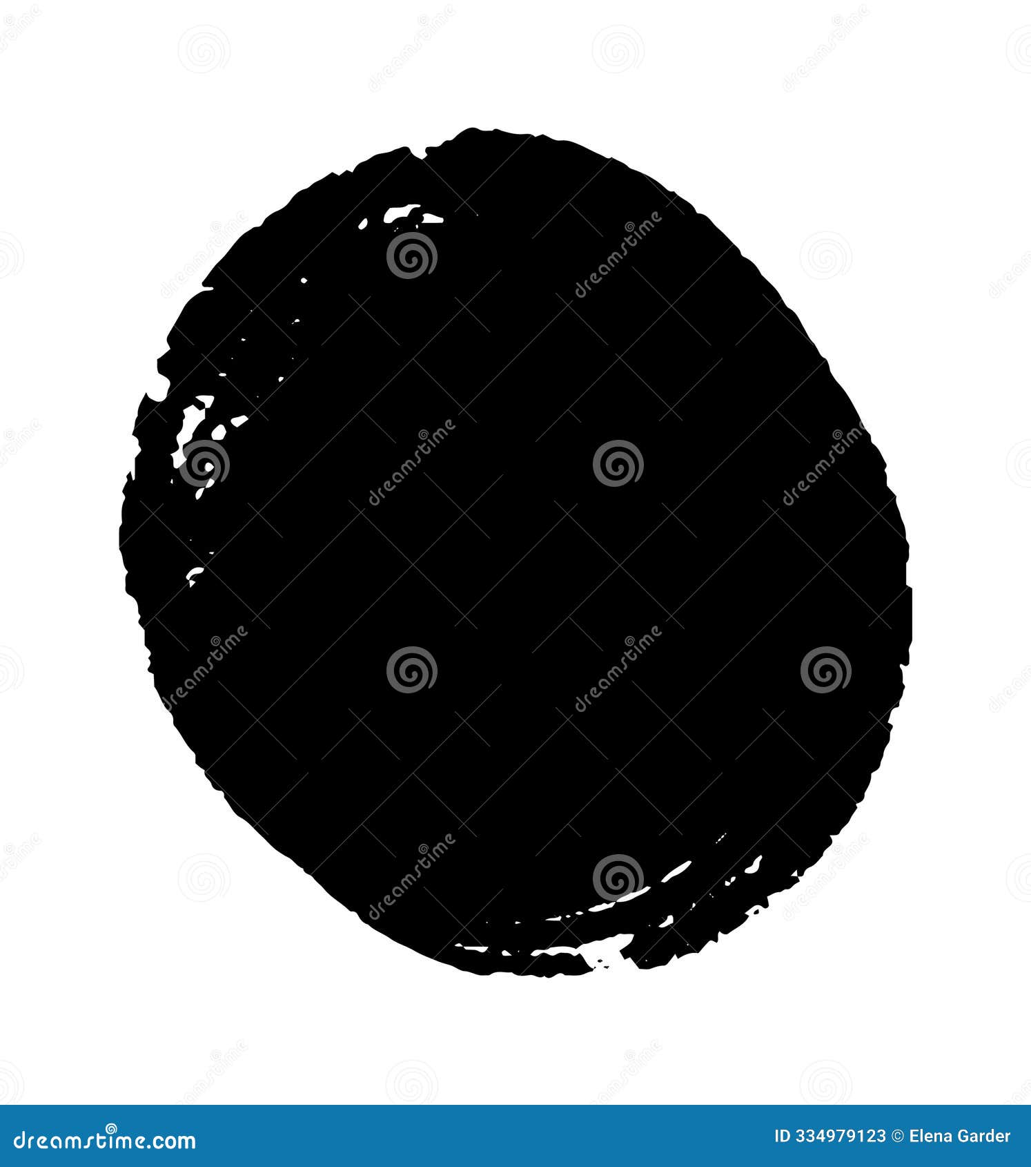 Black Grunge Circle. Round Stamp. Painted Ink Brush Circle Vector ...