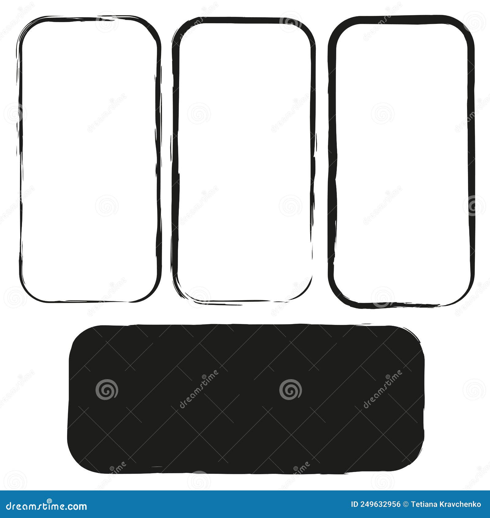 Black Grunge Frames. Edge Frame. Abstract Texture. Vector Illustration ...