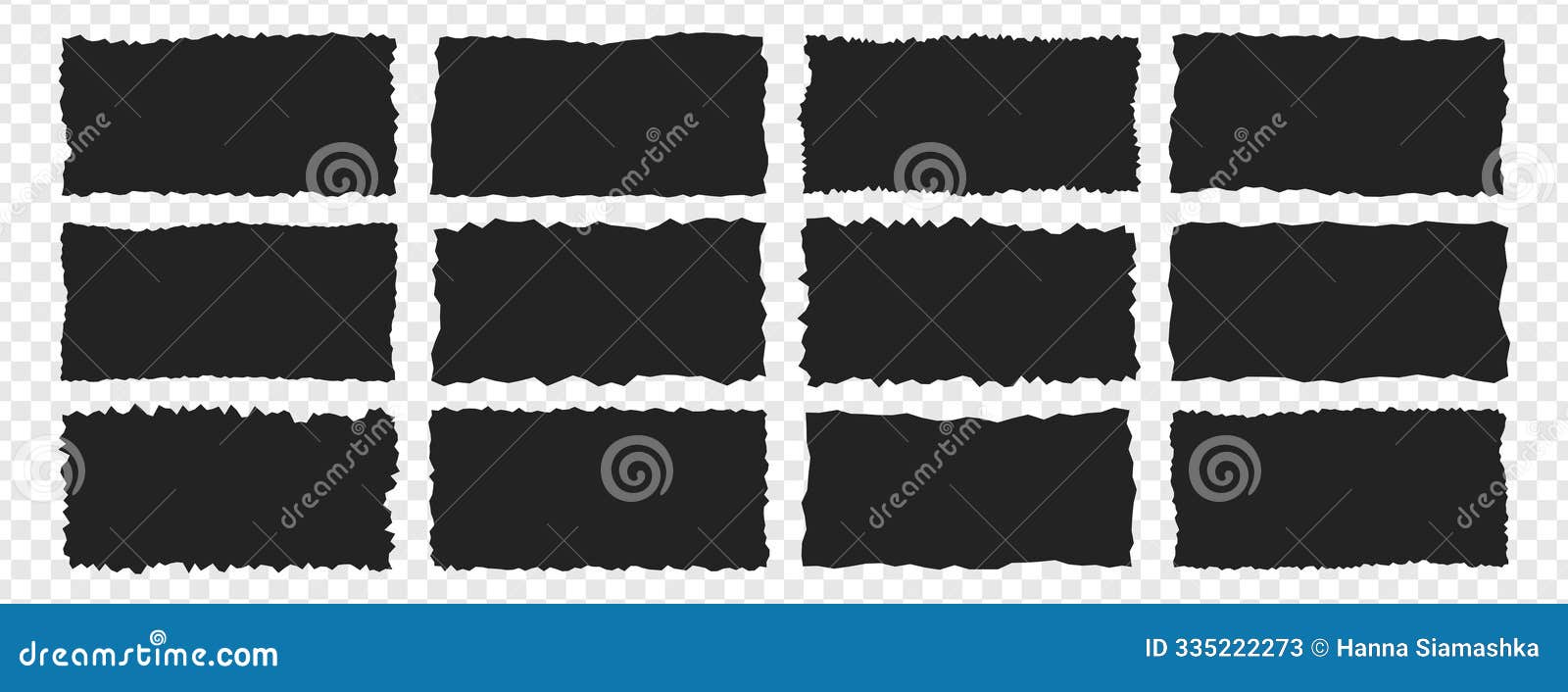 Black Grunge Rectangle Frames With Jagged Edges, Ripped Sheets ...