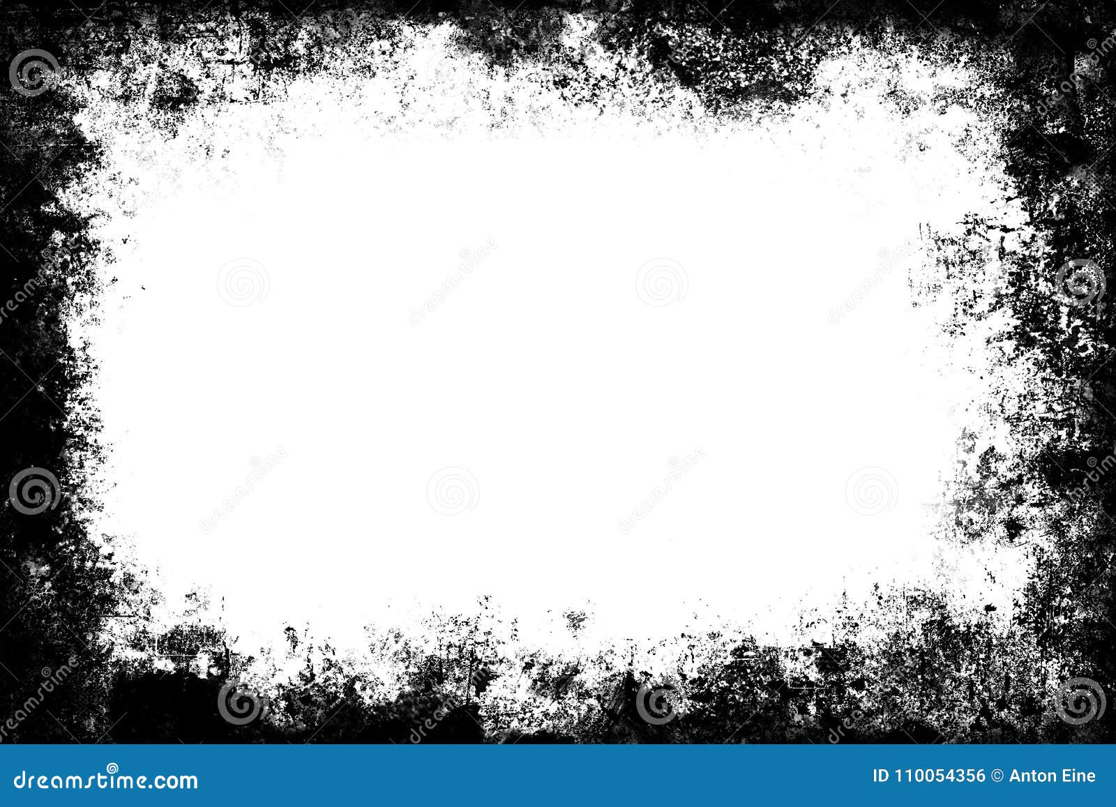 Black Grunge Texture Border Frame Over White Stock Illustration ...