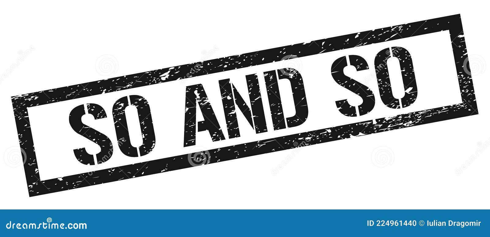 So and so Black Grungy Rectangle Stamp Stock Illustration ...