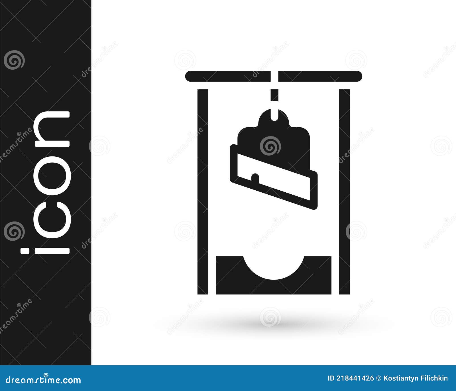 Black Guillotine Medieval Execution Icon Isolated on White Background ... Black Guillotine Medieval Execution Icon Isolated on White Background ...