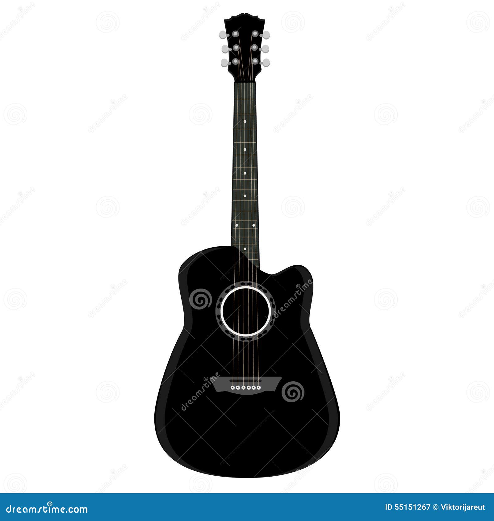 Black guitar stock illustration. Illustration of classic - 55151267