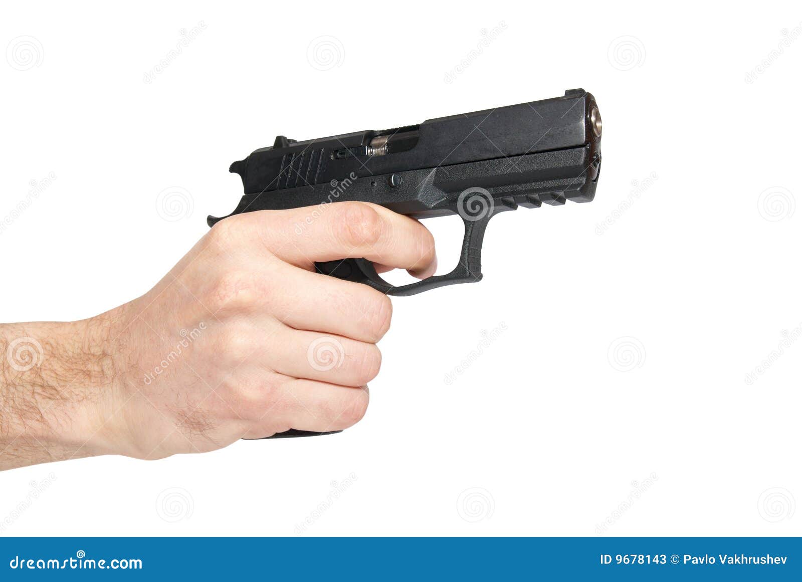 Black gun in a hand stock image. Image of kill, danger - 9678143