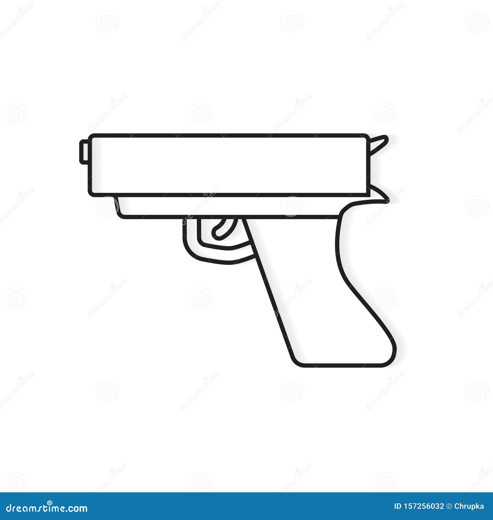 Black gun icon stock vector. Illustration of ammunition - 157256032