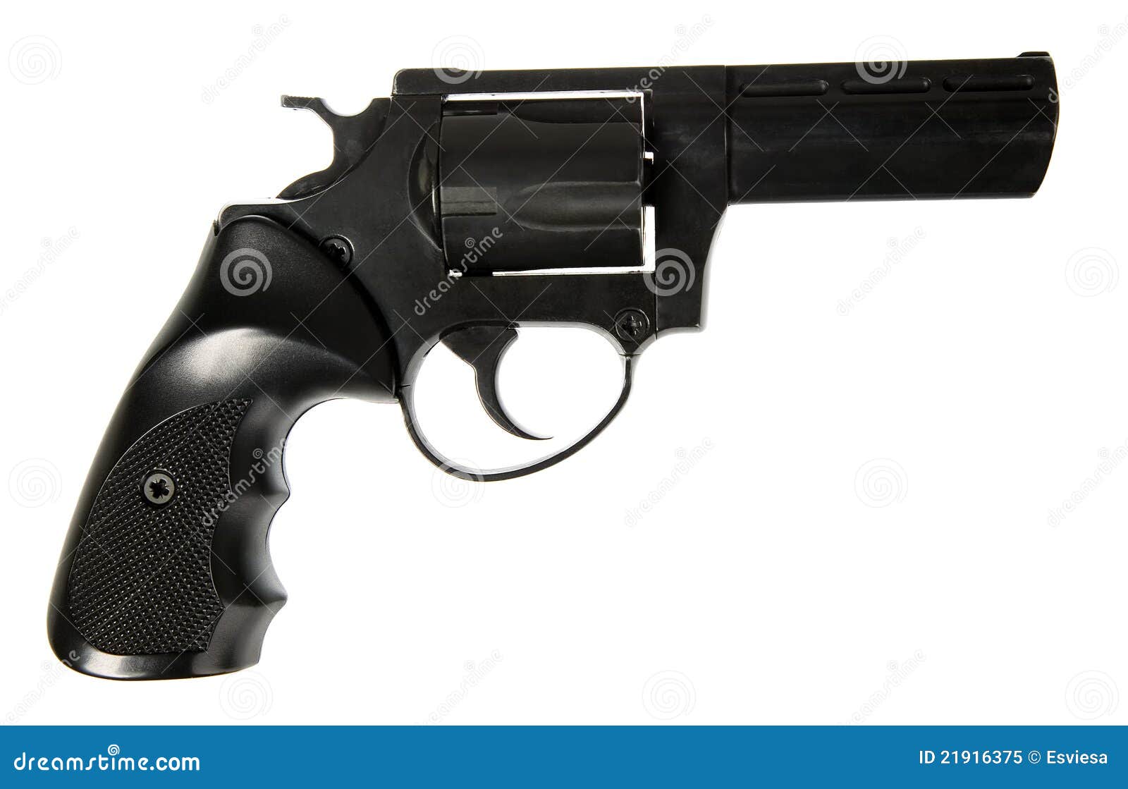 Black Gun on White Background Stock Image - Image of safety, shot: 21916375