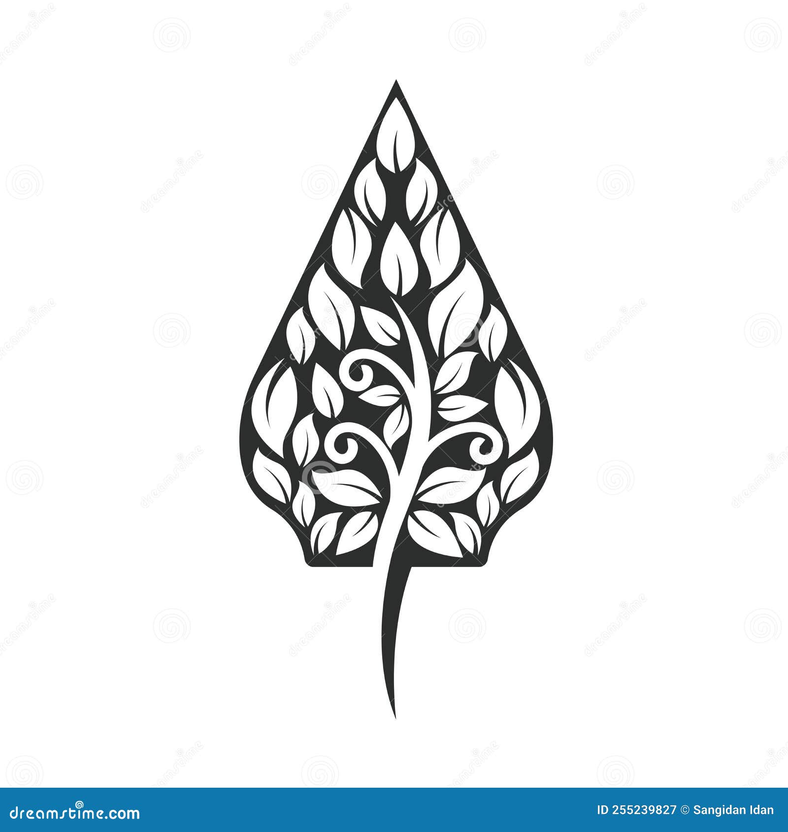 Black Gunungan Wayang Icon Vector Tree Concept Design Stock Vector ...