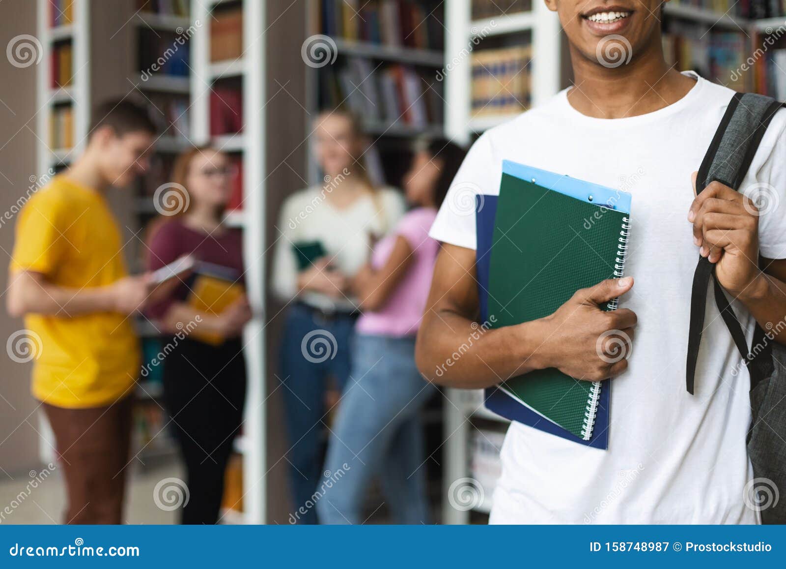 African American Student Standing in Front of Classmates Stock Image ...