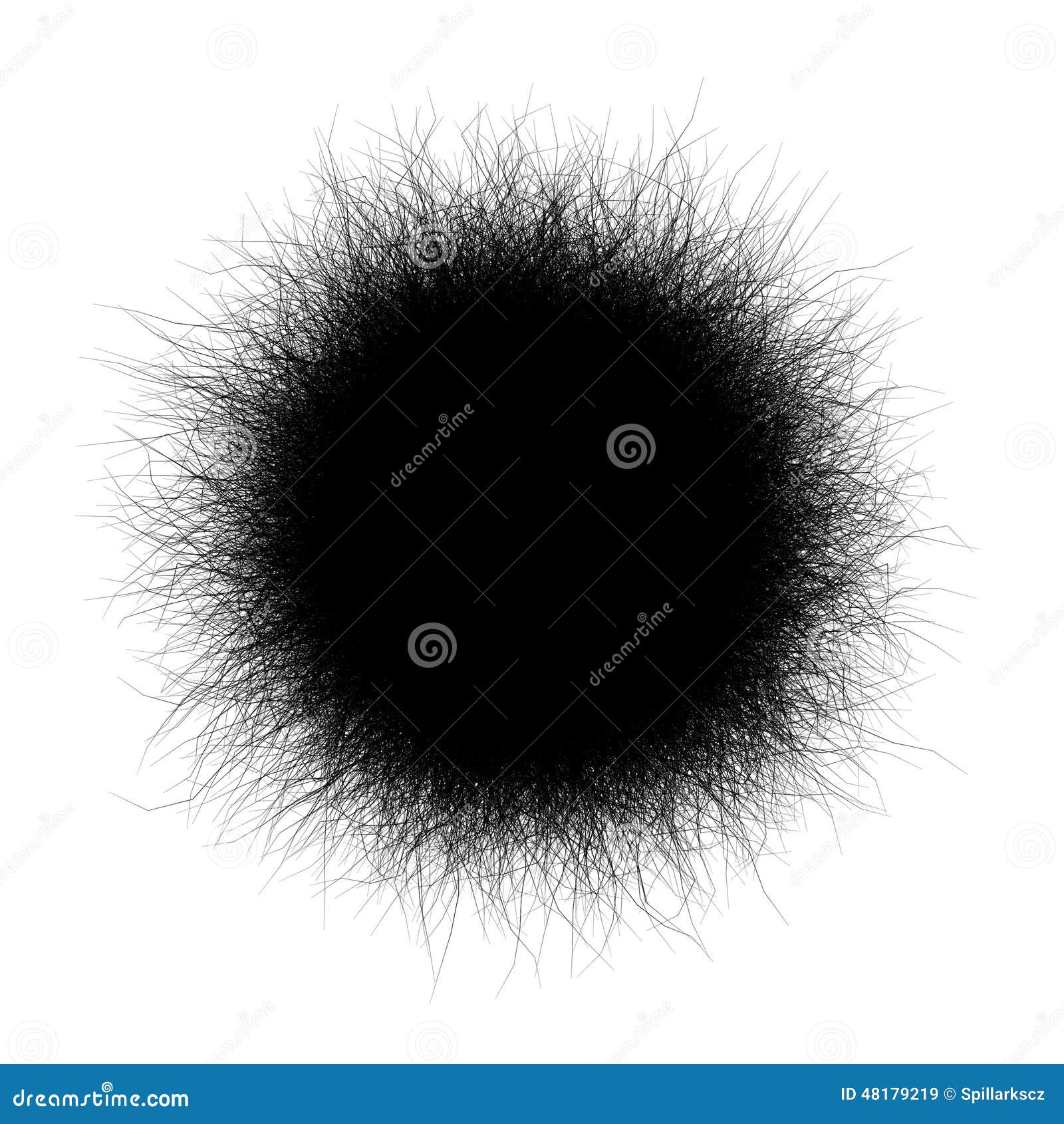 Black Hairball Shape on White Stock Illustration - Illustration of ...