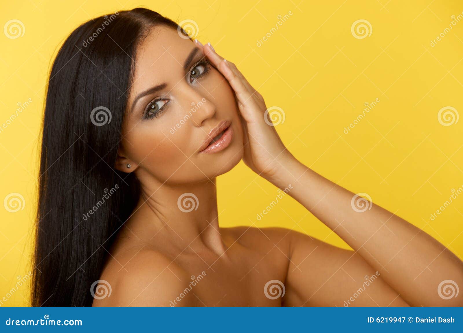 Black haired Beauty stock image. Image of skin, face, sensual - 6219947