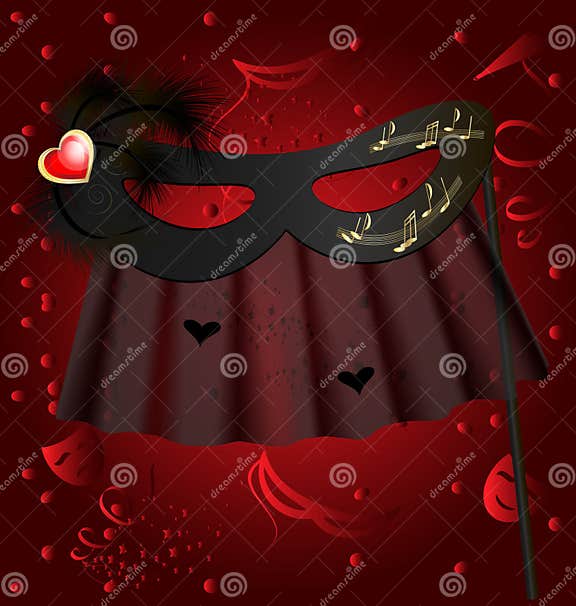 Black half mask stock vector. Illustration of mask, feathers - 18077255