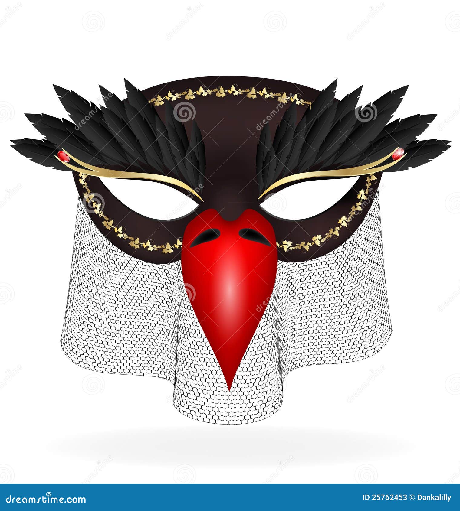 Black Half-mask of Abstract Bird Stock Vector - Illustration of mesh ...
