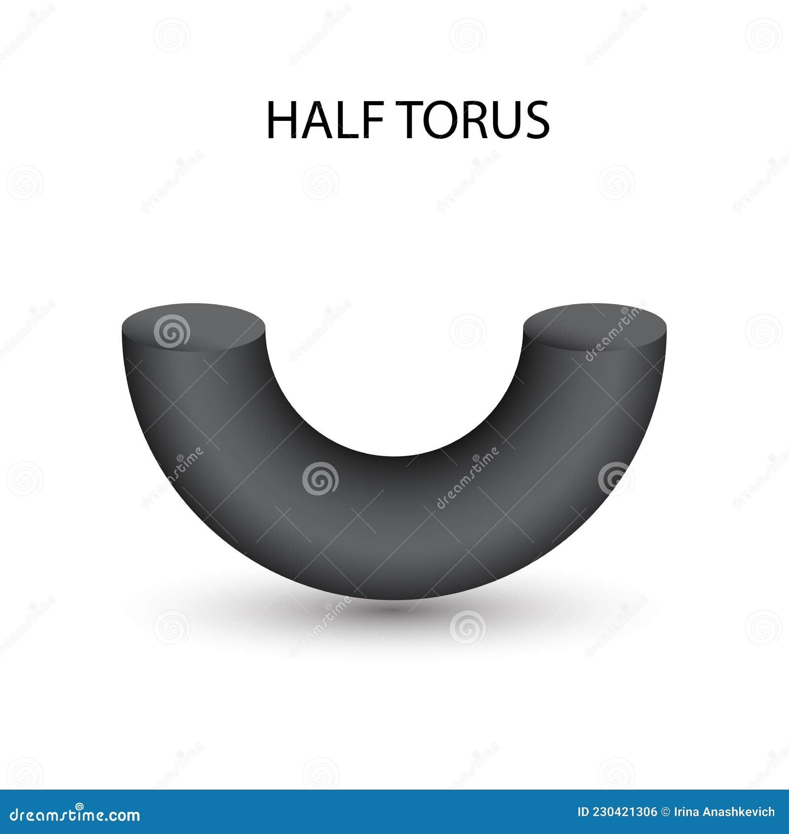 Black Half Torus with Gradients and Shadow for Game, Icon, Package ...