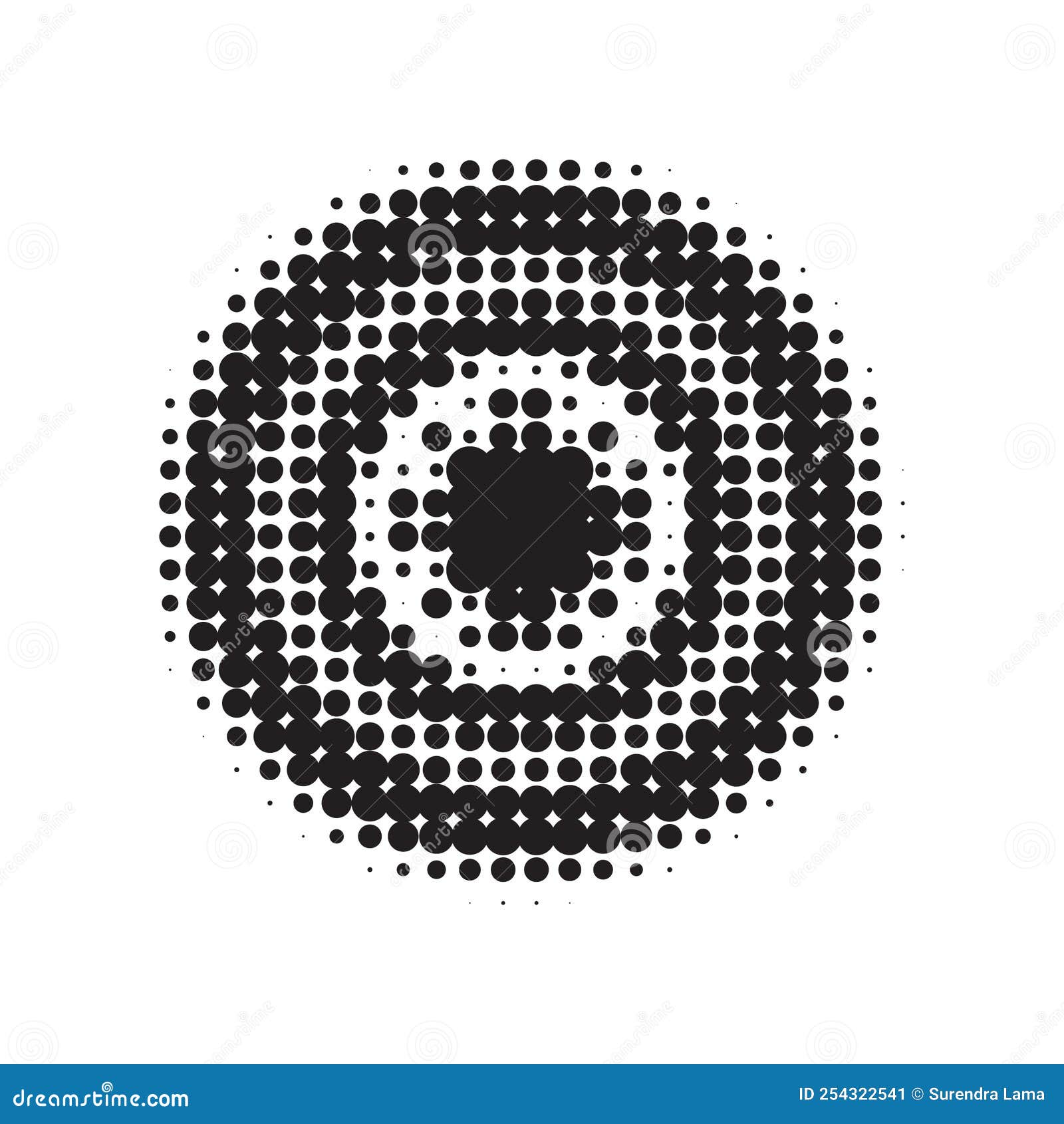 Black Halftone Art. Texture Gradation. Abstract Art. Round Gradation ...