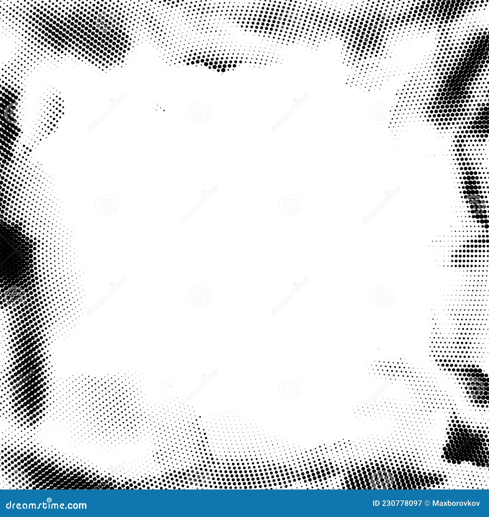 Black Halftone Dotted Square Frame Stock Vector - Illustration of cover ...